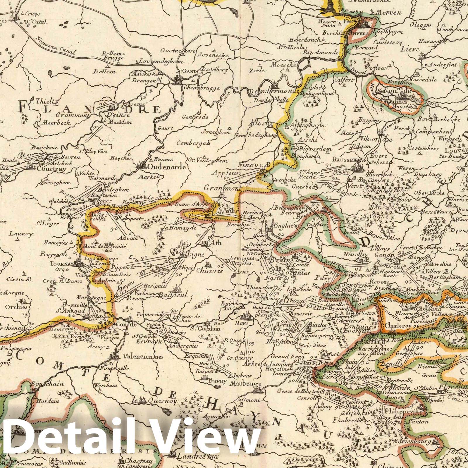 Historic Map : 1696 Encampments of the Royal Armies in the Low Country ...