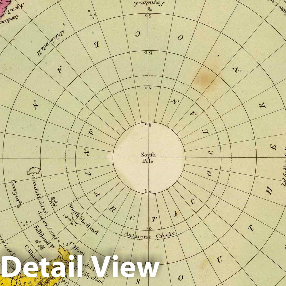 Historic Map : 1840 Southern Hemisphere. - Vintage Wall Art – Historic ...