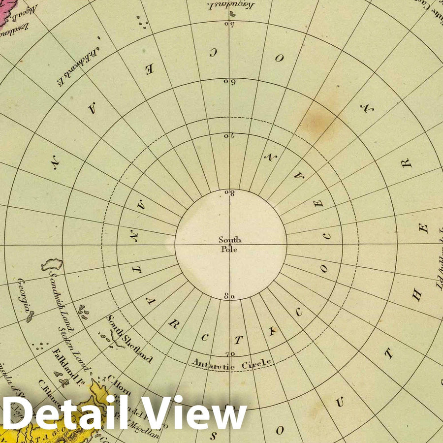 Historic Map : 1840 Southern Hemisphere. - Vintage Wall Art – Historic ...