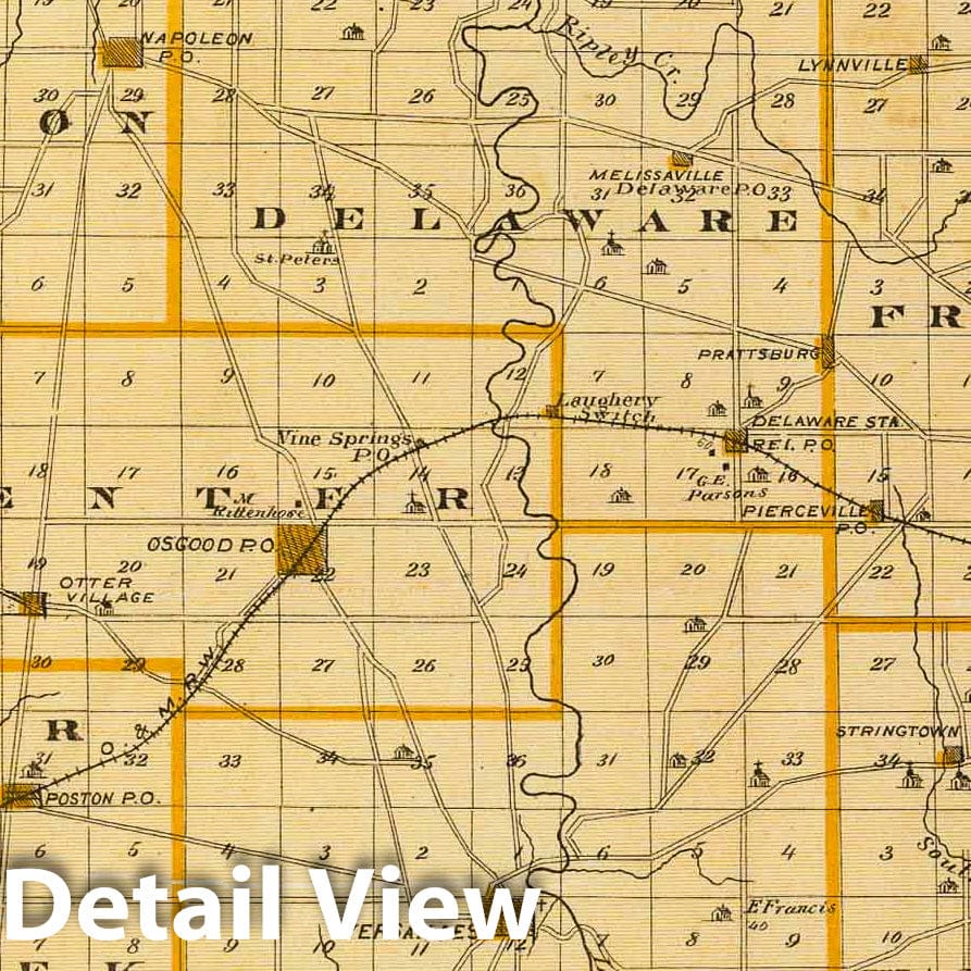 Historic Wall Map : 1876 Map of Ripley County. - Vintage Wall Art ...