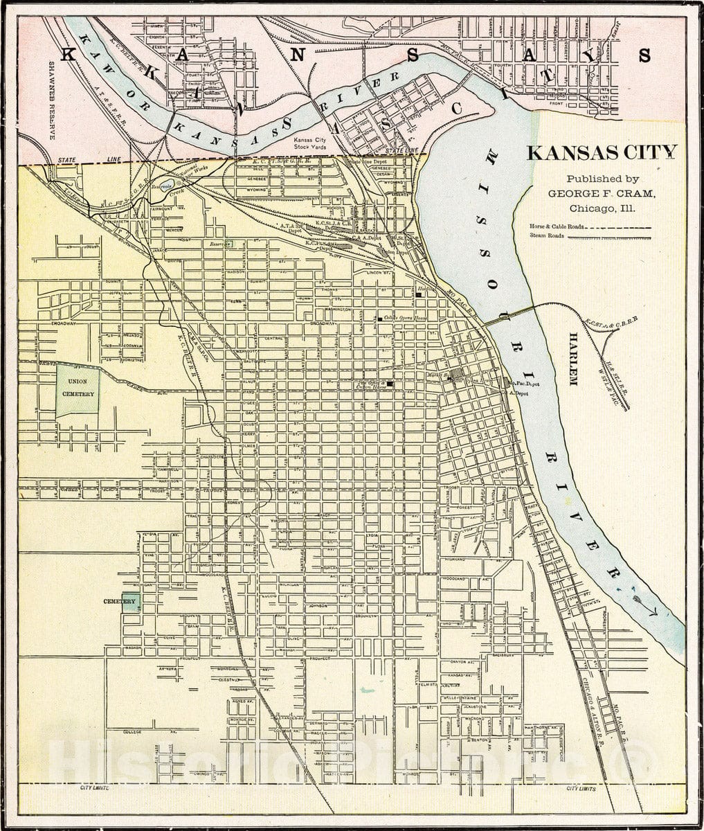 Historic Map : 1901 Kansas City : Vintage Wall Art – Historic Pictoric