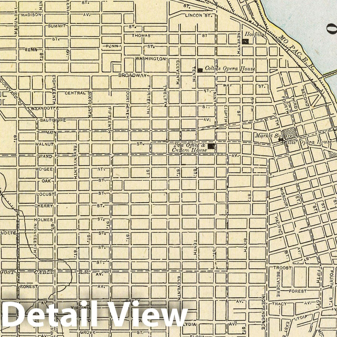 Historic Map : 1901 Kansas City : Vintage Wall Art – Historic Pictoric