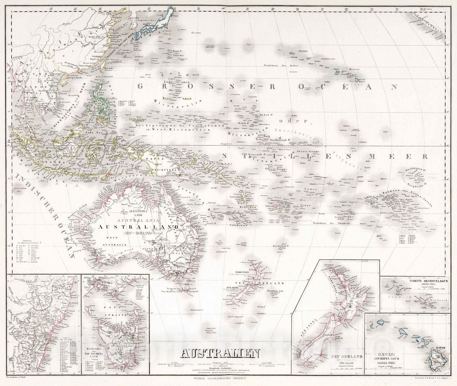 Historic Map : 1875 Australia. Polynesia. - Vintage Wall Art – Historic ...