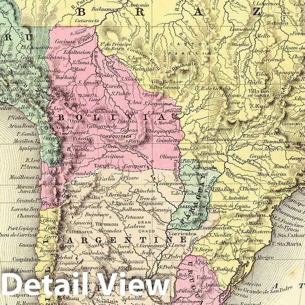 Historic Map : 1856 South America. - Vintage Wall Art - Historic Pictoric