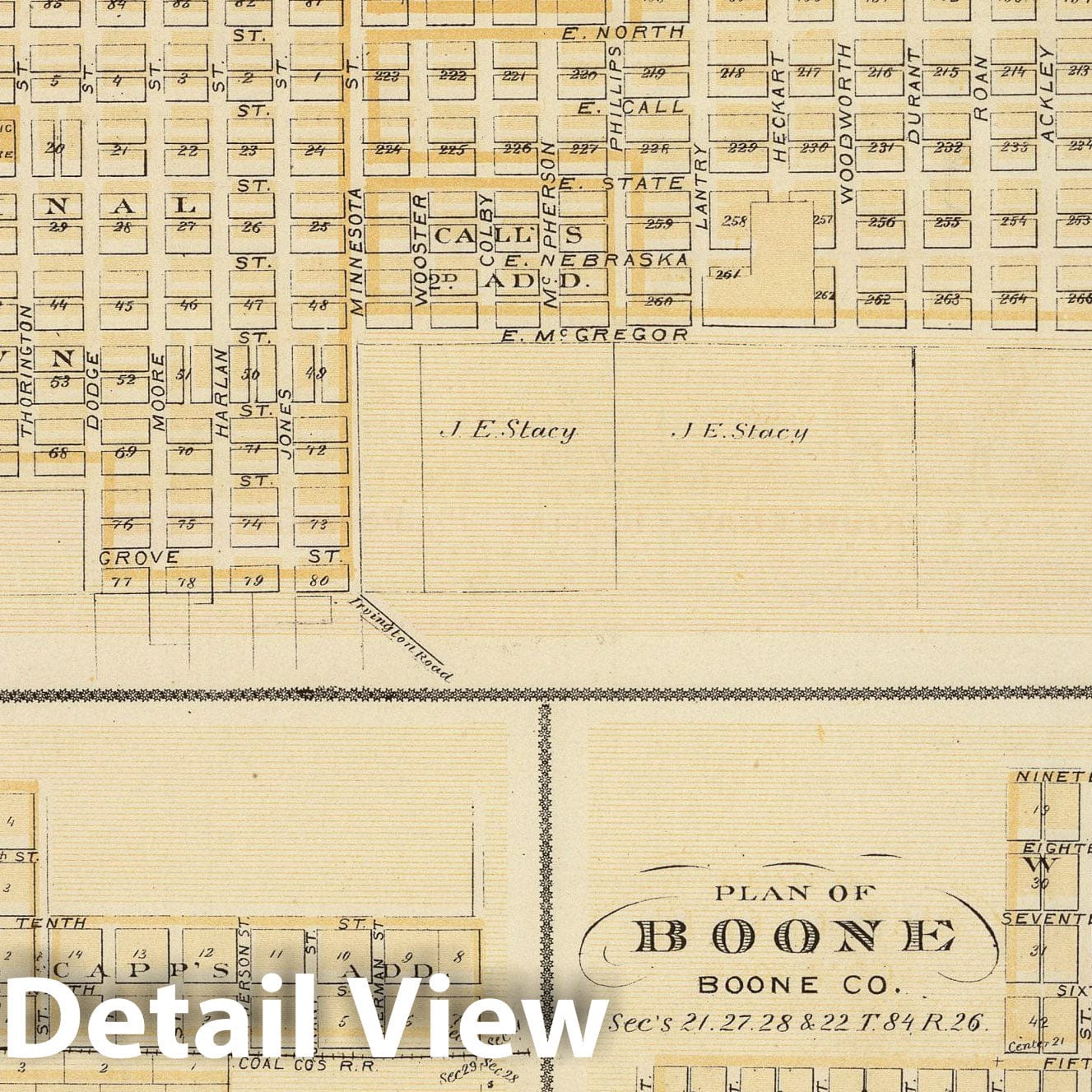 Historic Map - 1875 Plans of Algona, Boonsboro and Boone, Iowa. - Vint ...