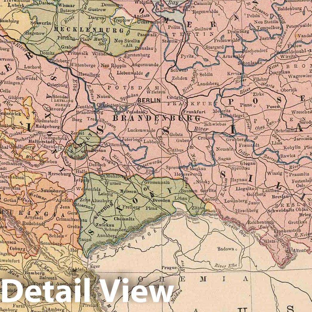 Historic Map : 1883 Germany. - Vintage Wall Art – Historic Pictoric