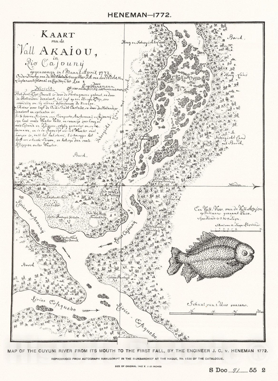Historic Map : National Atlas - 1772 Mouth of the Cuyuni by Heneman ...