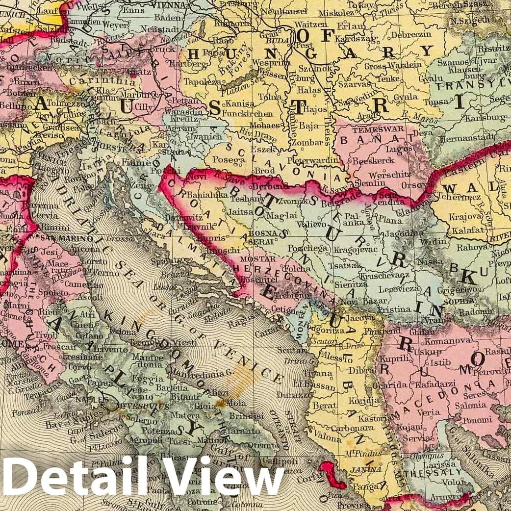 Historic Map : 1860 Map Of The Austrian Empire, Italian States. Turkey ...