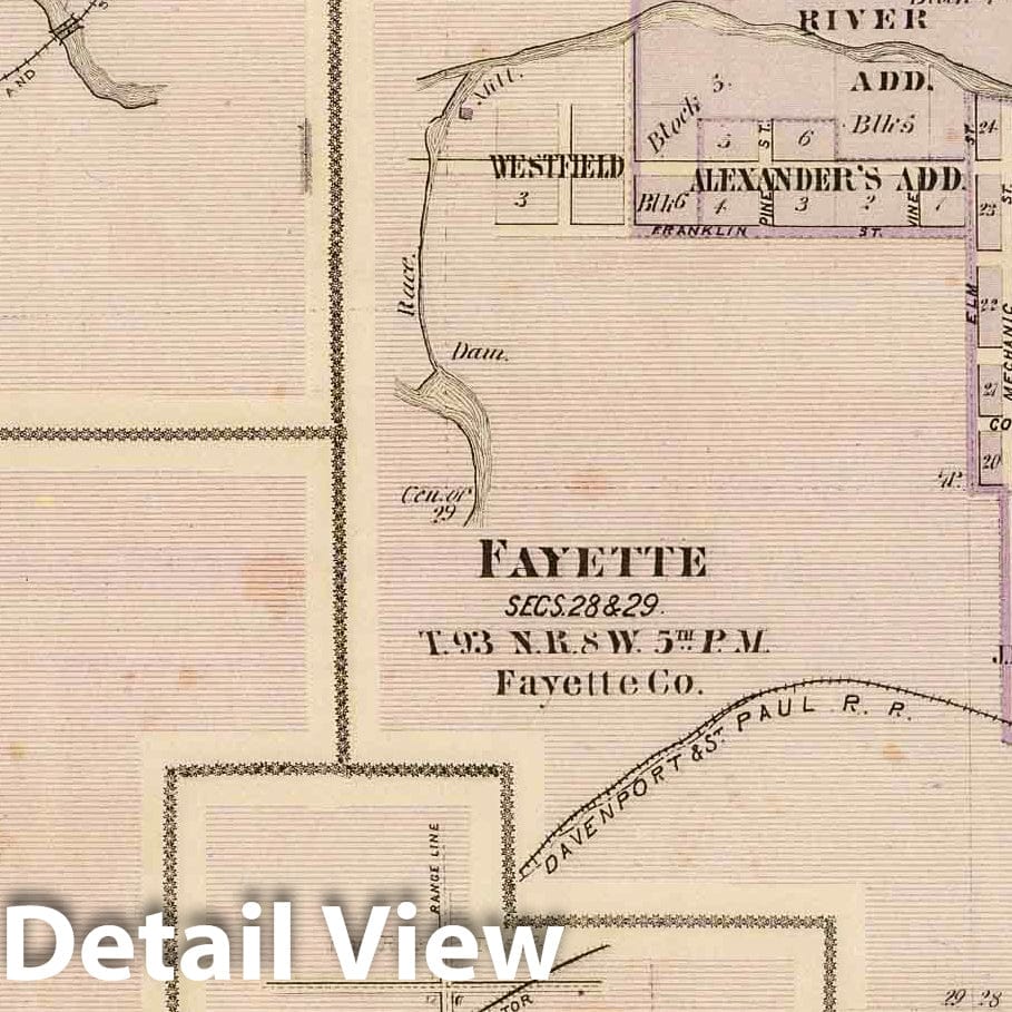 Historic Map : 1875 Plans of Cedar Falls, Waterloo, Hopkinton and La P ...