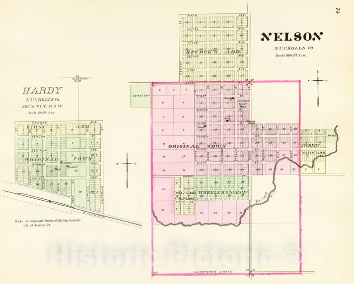 Historic Map : 1885 Nelson, Hardy. - Vintage Wall Art – Historic Pictoric