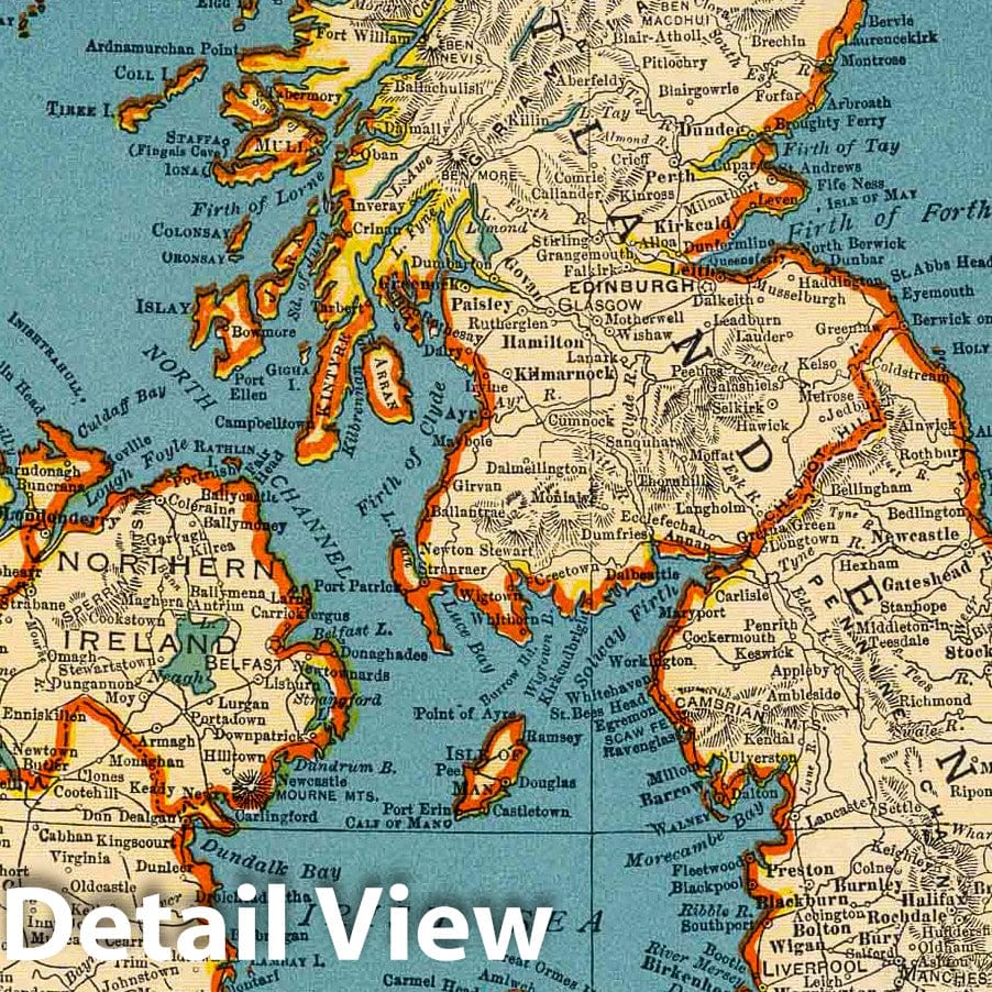 Historic Map : 1939 Rand McNally Popular map of British Isles - Vintag ...
