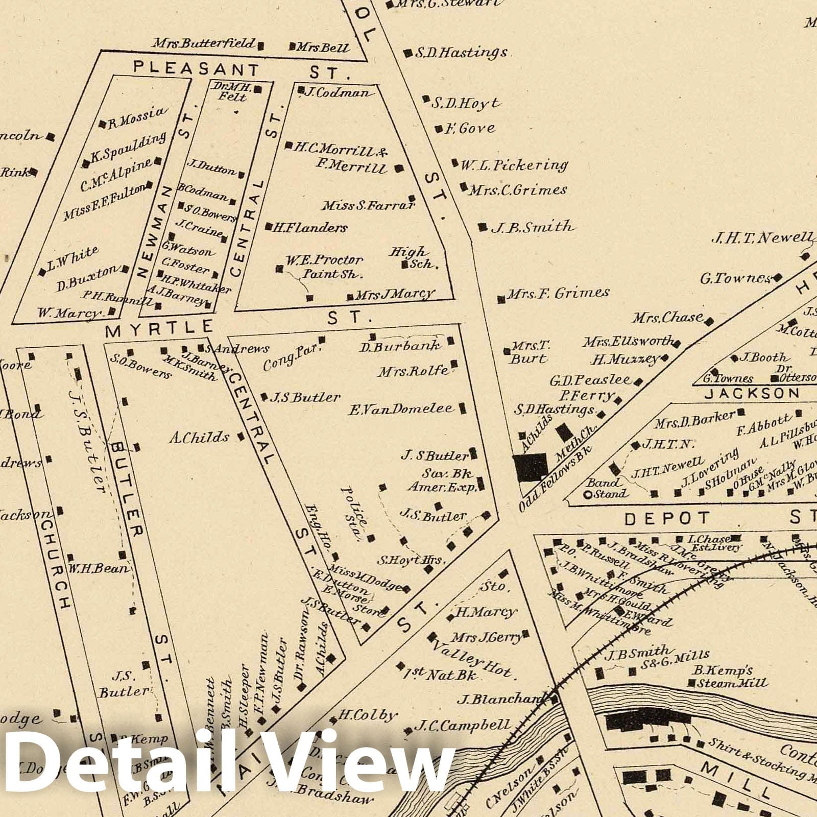 Historic Map : 1892 Hillsborough Bridge P.O. - Vintage Wall Art ...