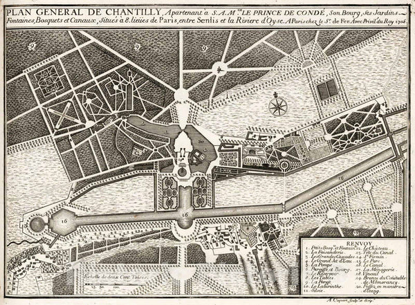 Historic Map : 1705 Plan General de Chantilly. - Vintage Wall Art ...