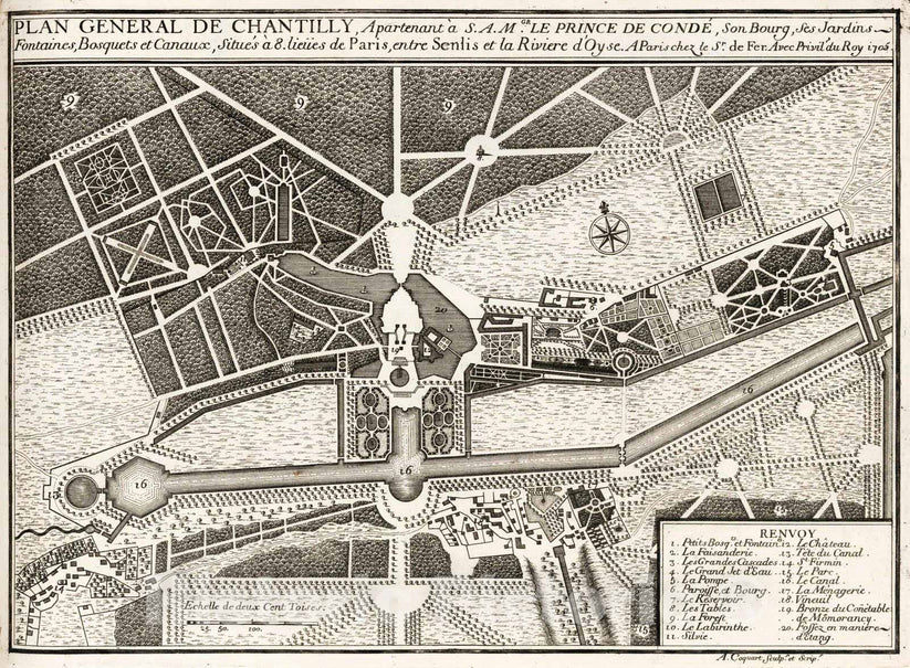 Historic Map : 1705 Plan General de Chantilly. - Vintage Wall Art ...