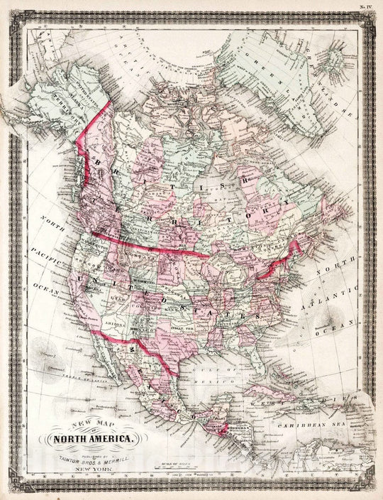 Historic Map : 1874 North America. v3 - Vintage Wall Art – Historic ...