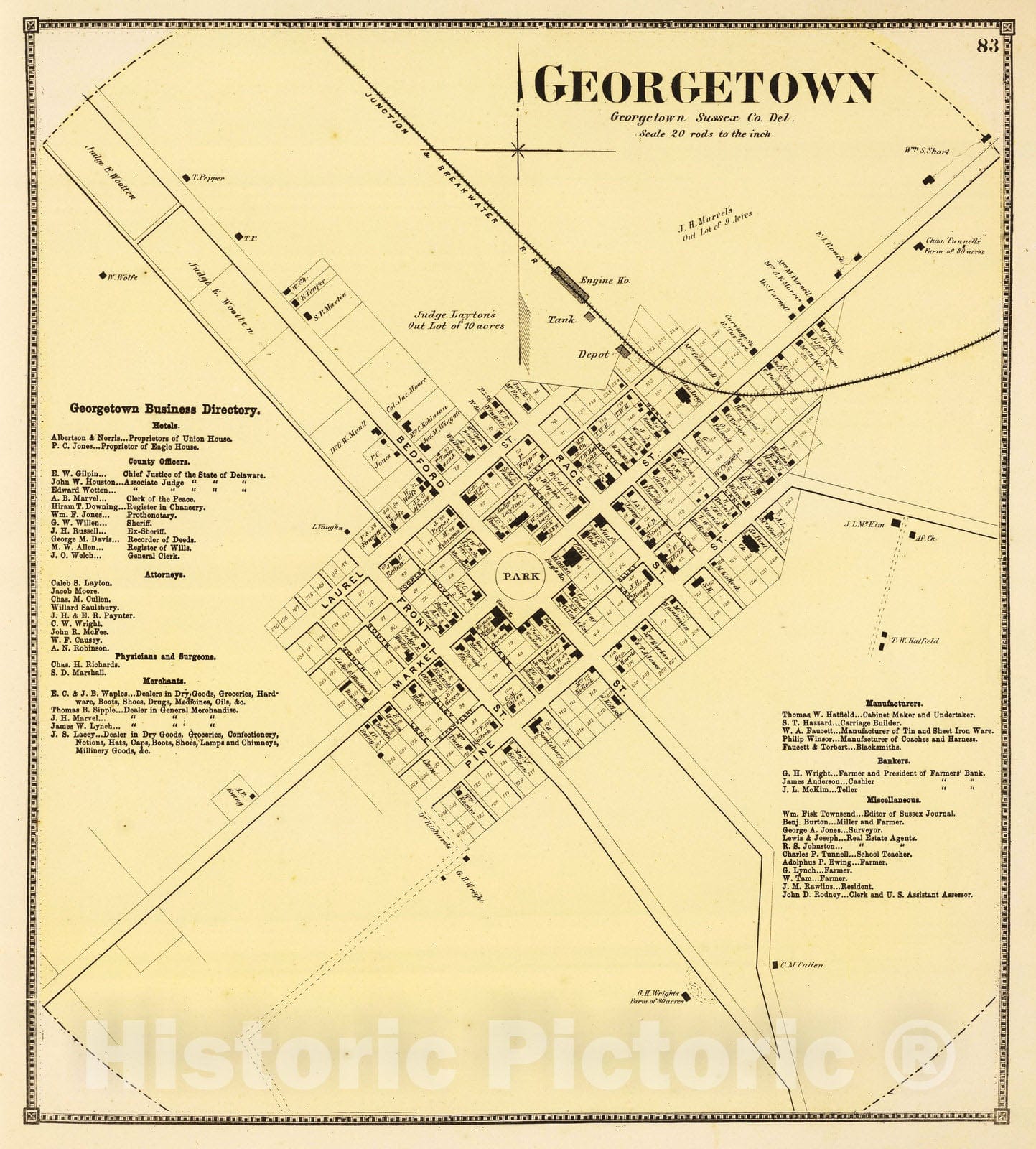 Historic Wall Map : 1868 Georgetown. - Vintage Wall Art – Historic Pictoric