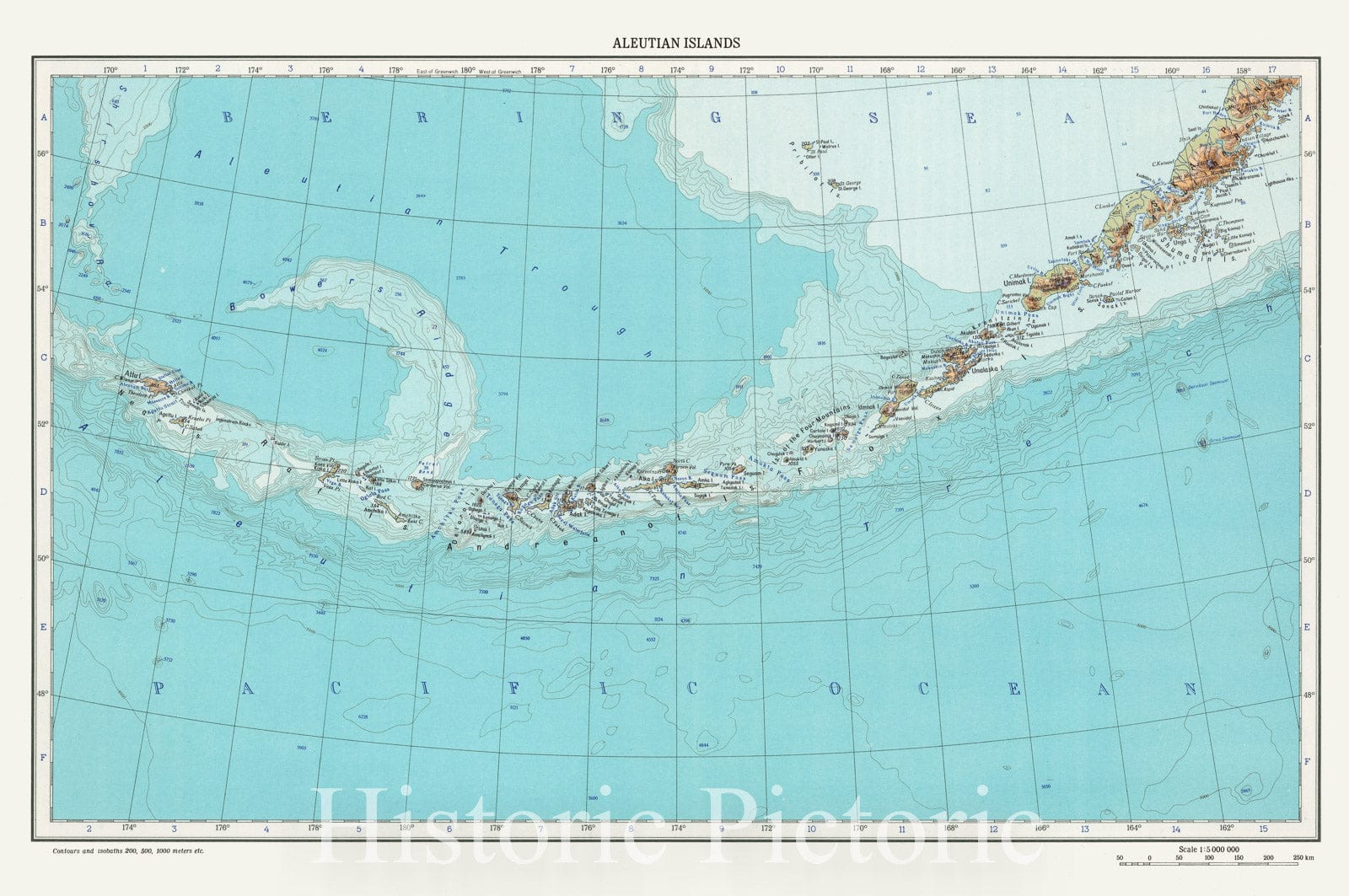 Historic Map : 1967 184. Aleutian Islands. The World Atlas. - Vintage ...