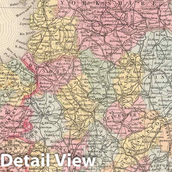 Historic Map : 1857 Map of England - Vintage Wall Art – Historic Pictoric