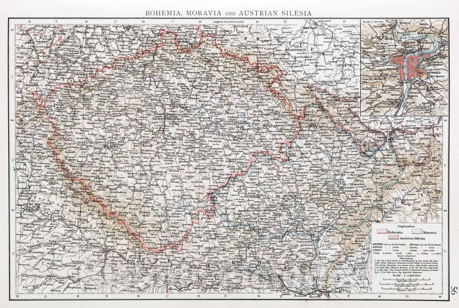 Historic Map : 1900 Bohemia, Moravia and Austrian Silesia - Vintage Wa ...