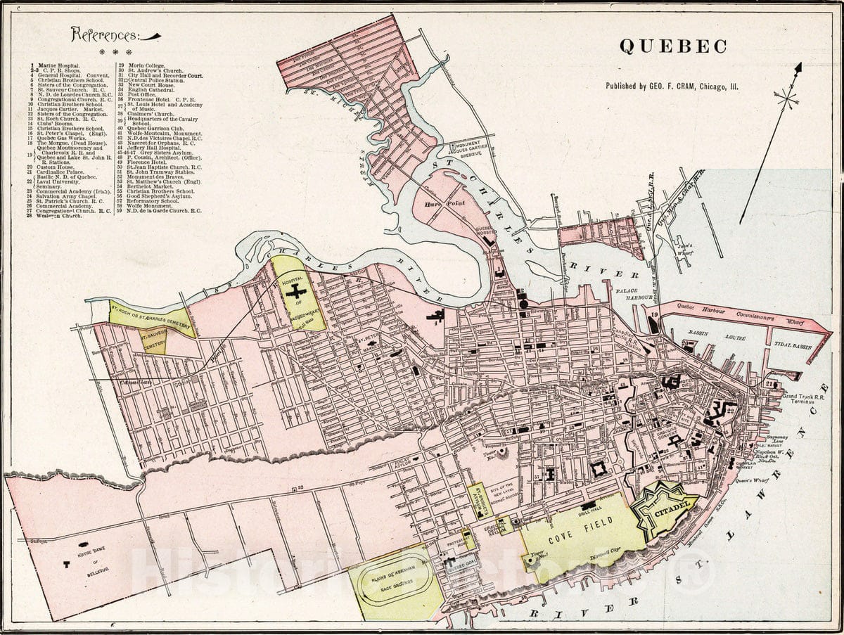 Historic Map : 1901 Quebec - Vintage Wall Art – Historic Pictoric