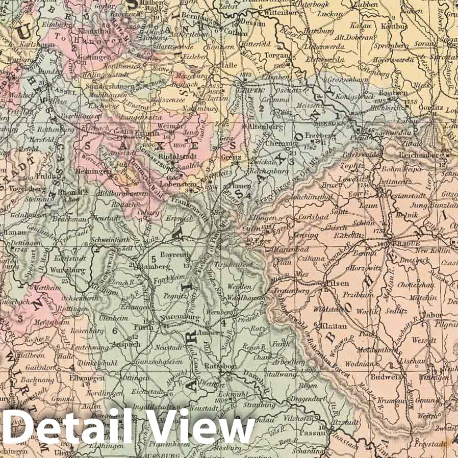 Historic Map : 1857 A new map of Germany - Vintage Wall Art – Historic ...
