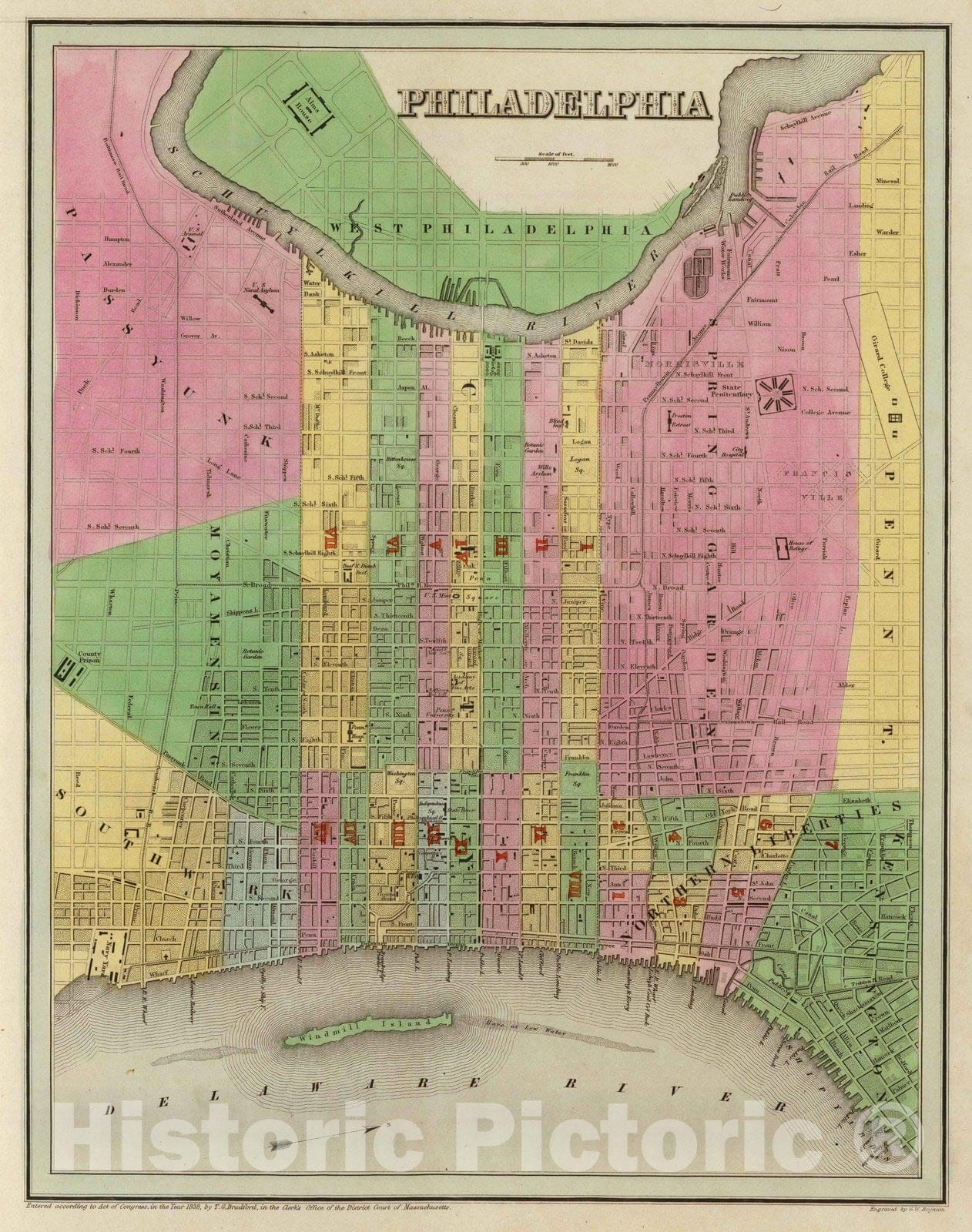 Historic Map : 1841 Philadelphia. - Vintage Wall Art – Historic Pictoric