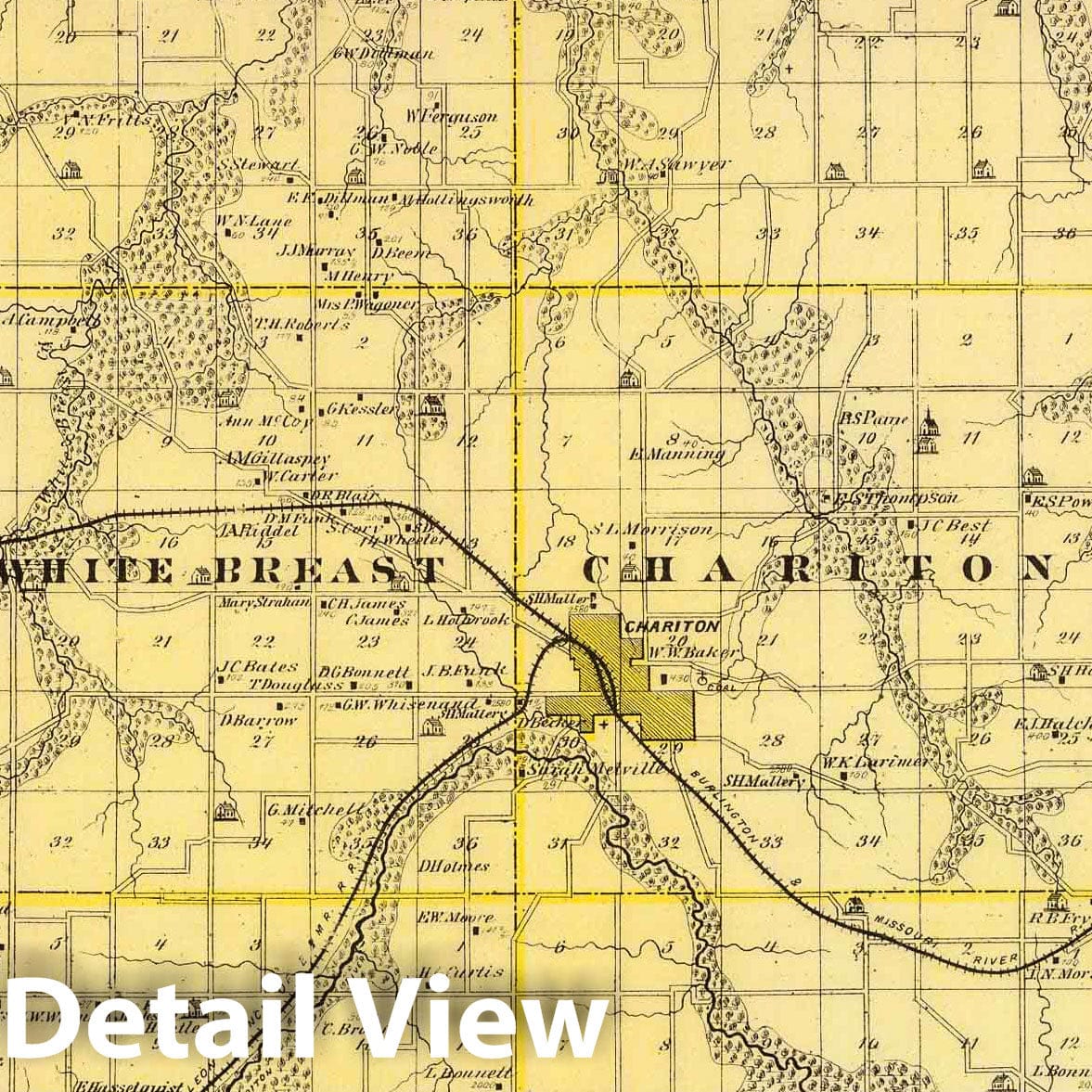 Historic Map : 1875 Map of Lucas County, State of Iowa. - Vintage Wall ...