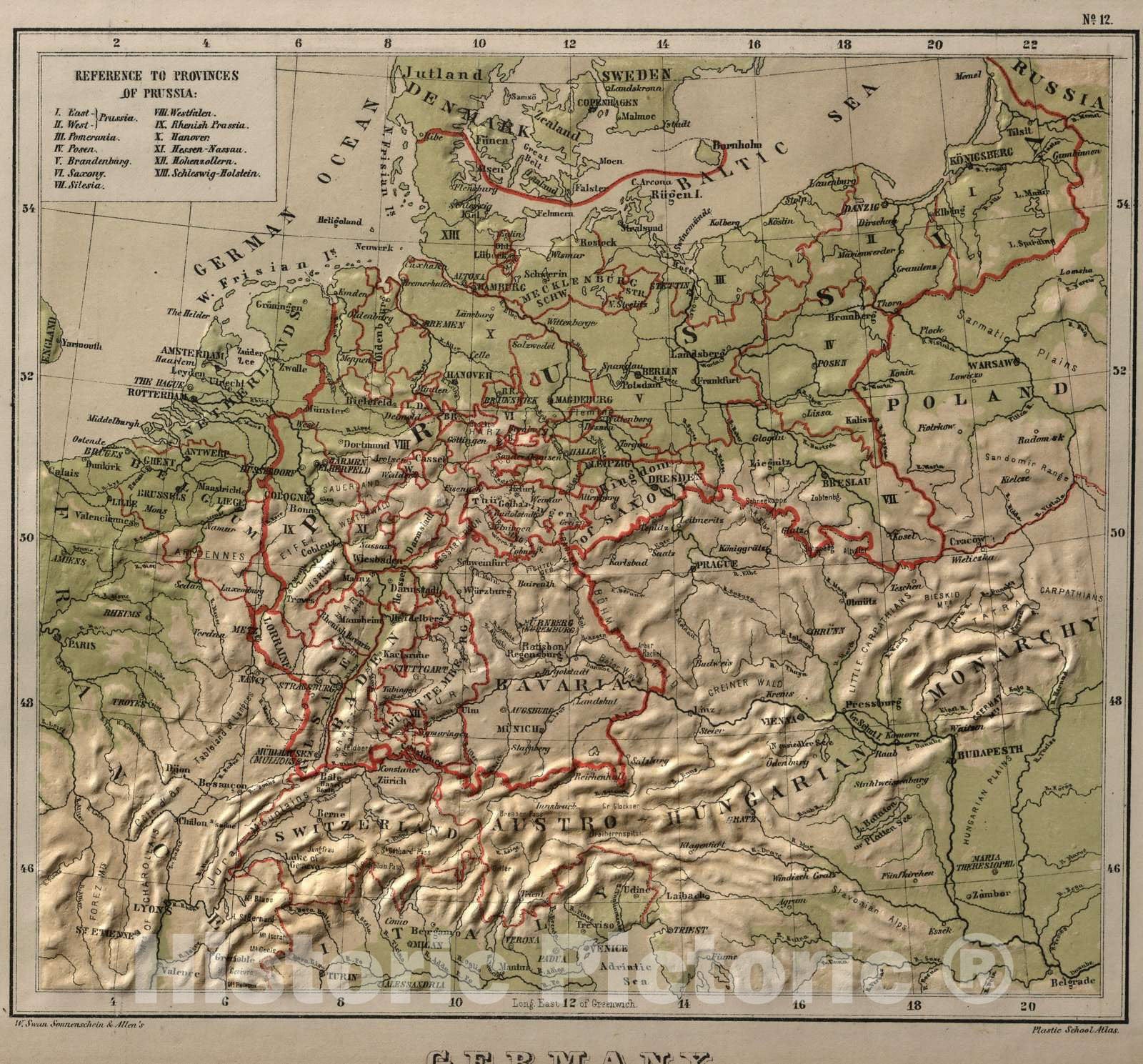 Historic Map : 1880 Germany. v2 - Vintage Wall Art – Historic Pictoric