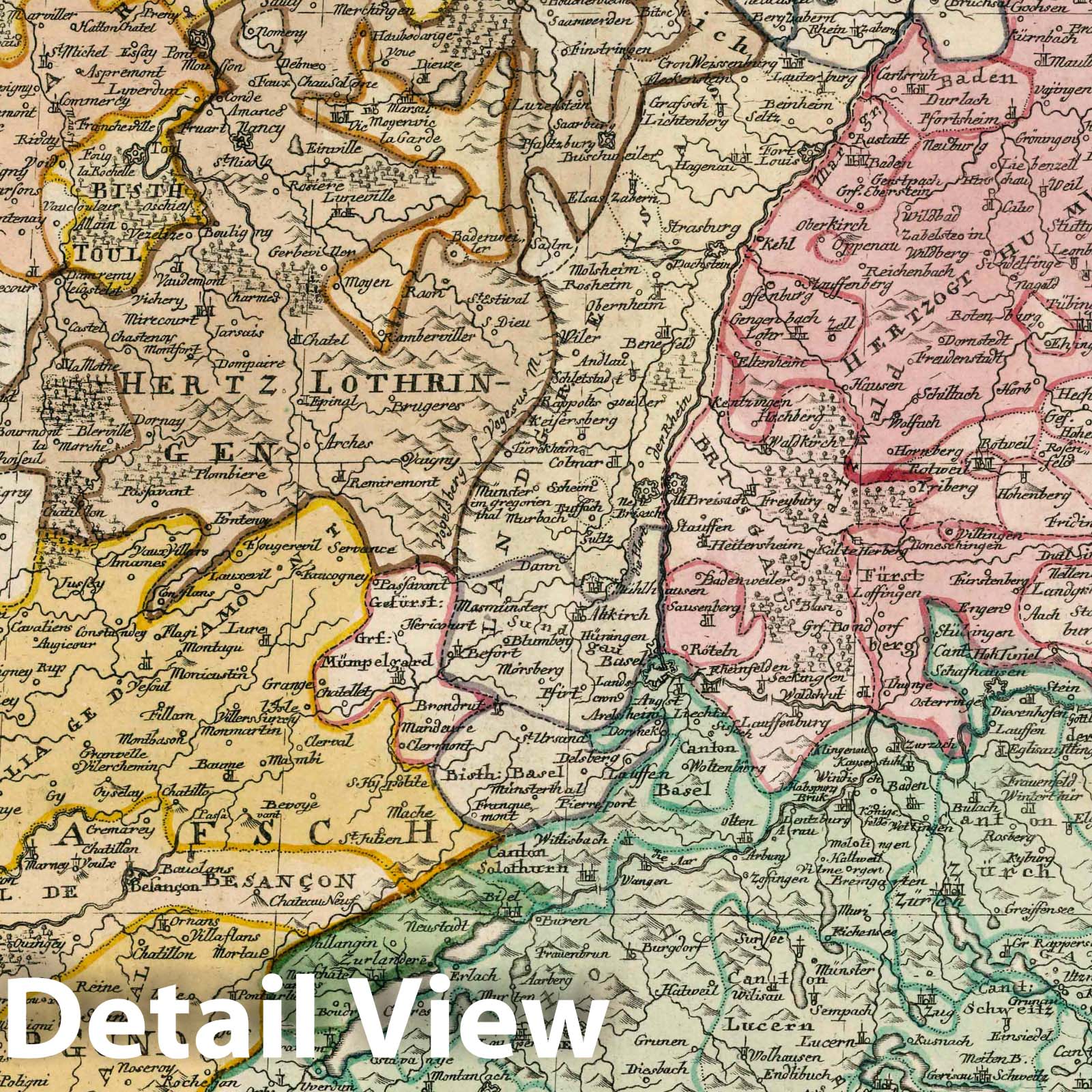 Historic Wall Map : Germany, , Europe 1753 Mappa geographica Sveviae ...