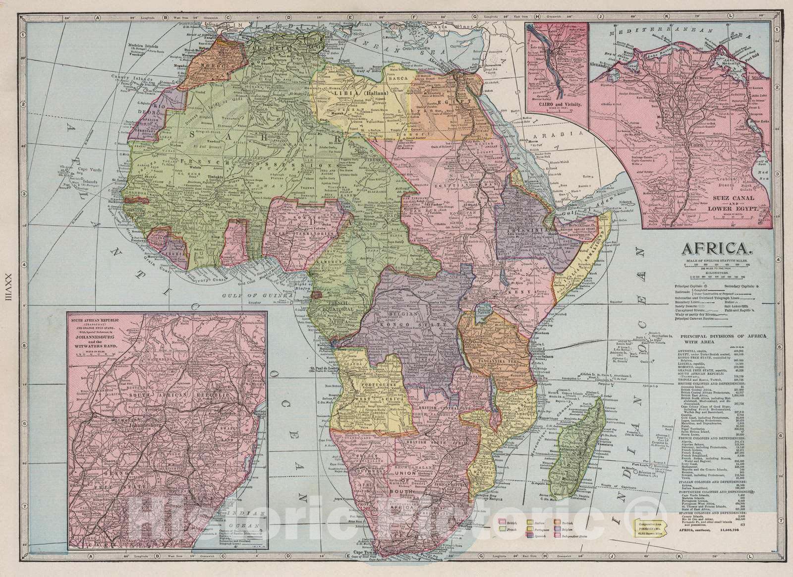 Historic Map : 1925 Africa. - Vintage Wall Art – Historic Pictoric