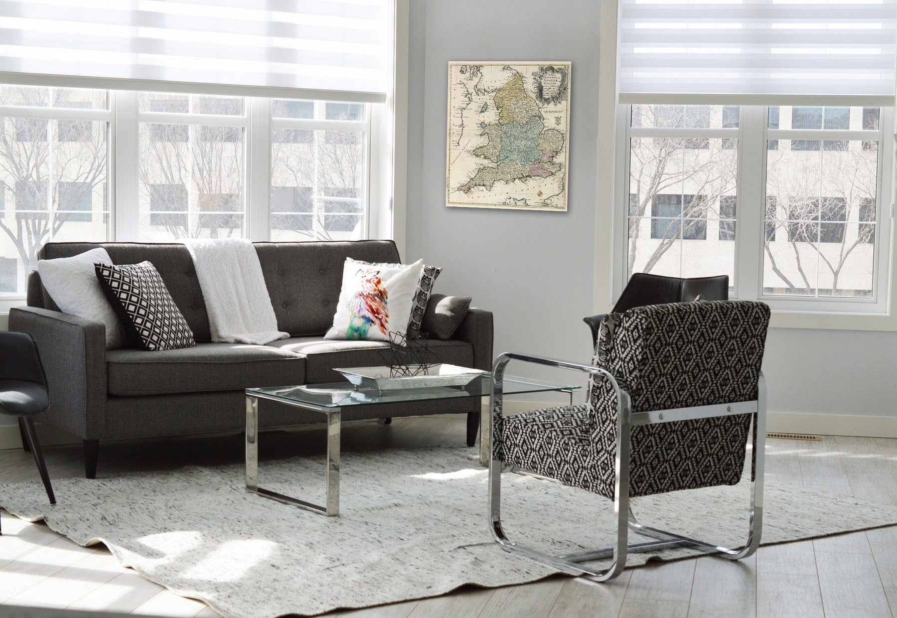 Historic Wall Map : England, , Europe 1753 Tabula geographica Angliae ...