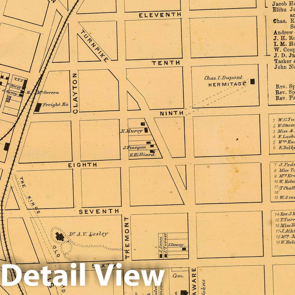 Historic Map : 1868 New Castle. - Vintage Wall Art – Historic Pictoric