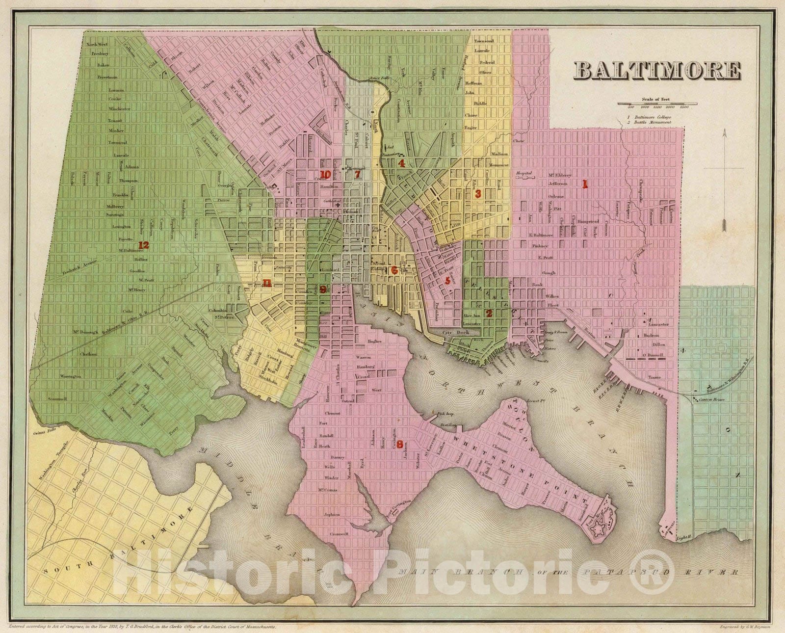 Historic Map : 1841 Baltimore. - Vintage Wall Art – Historic Pictoric