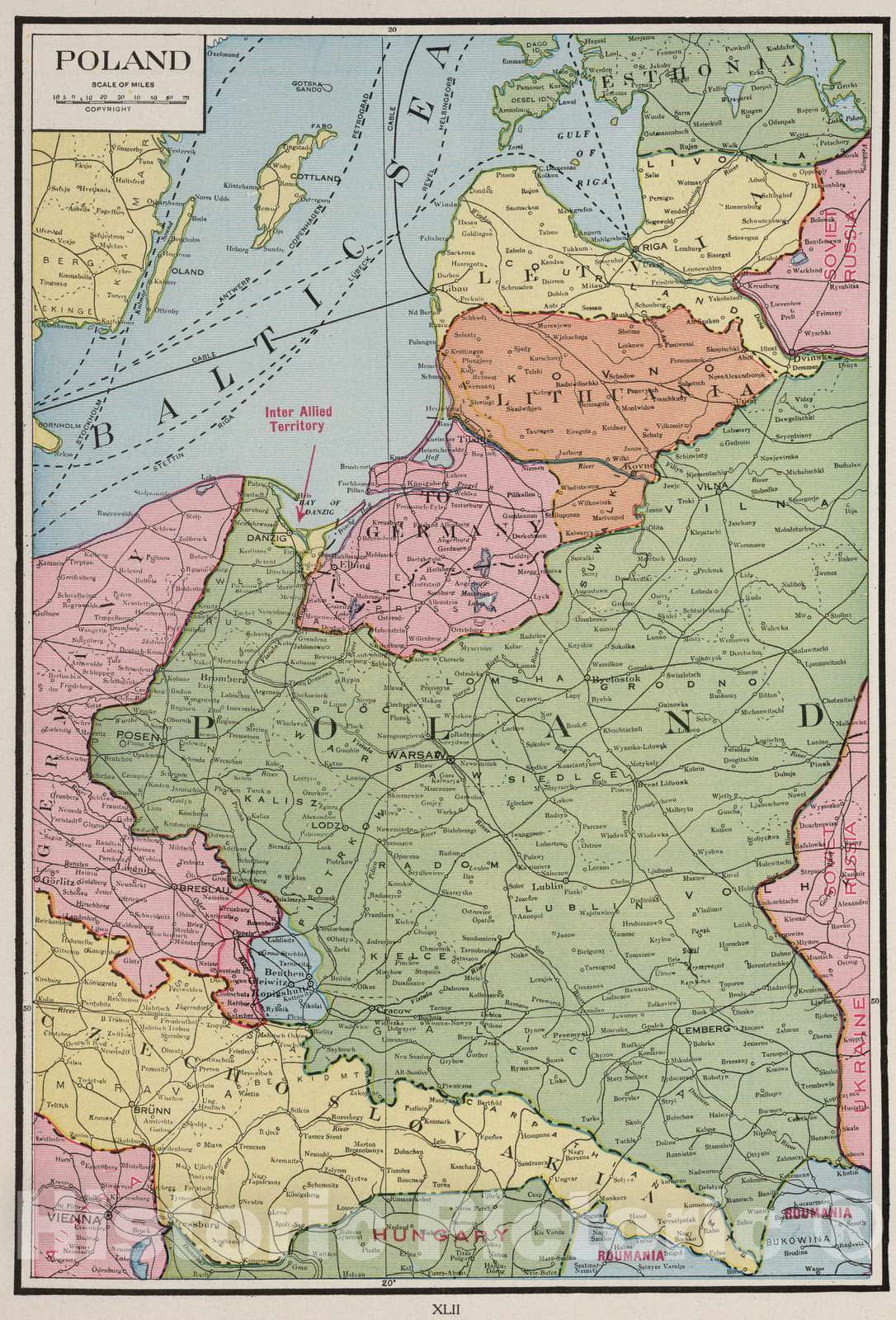 Historic Map : 1925 Poland. - Vintage Wall Art – Historic Pictoric