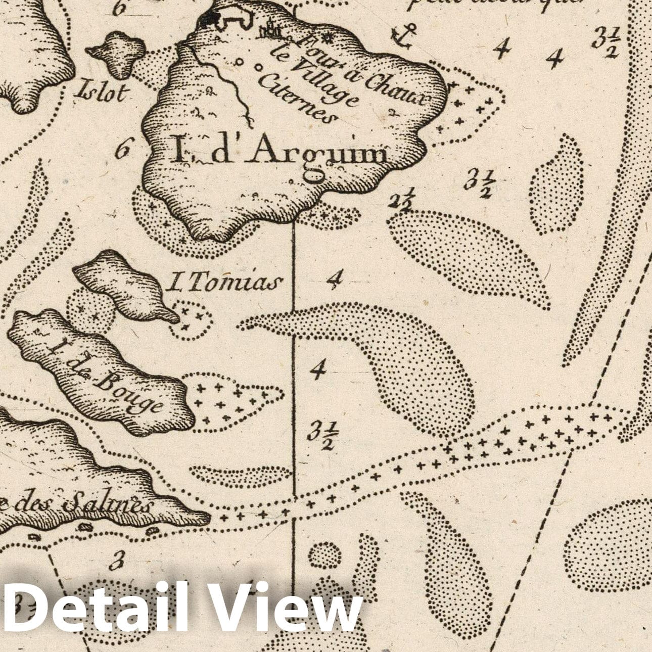 Historic Wall Map : West Africa 1764 Plan de la Baye et Isle d'Arguim ...