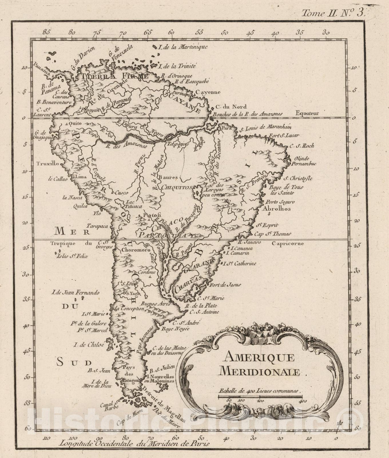 Historic Map : Chart Atlas - 1764 Amerique Meridionale - Vintage Wall ...