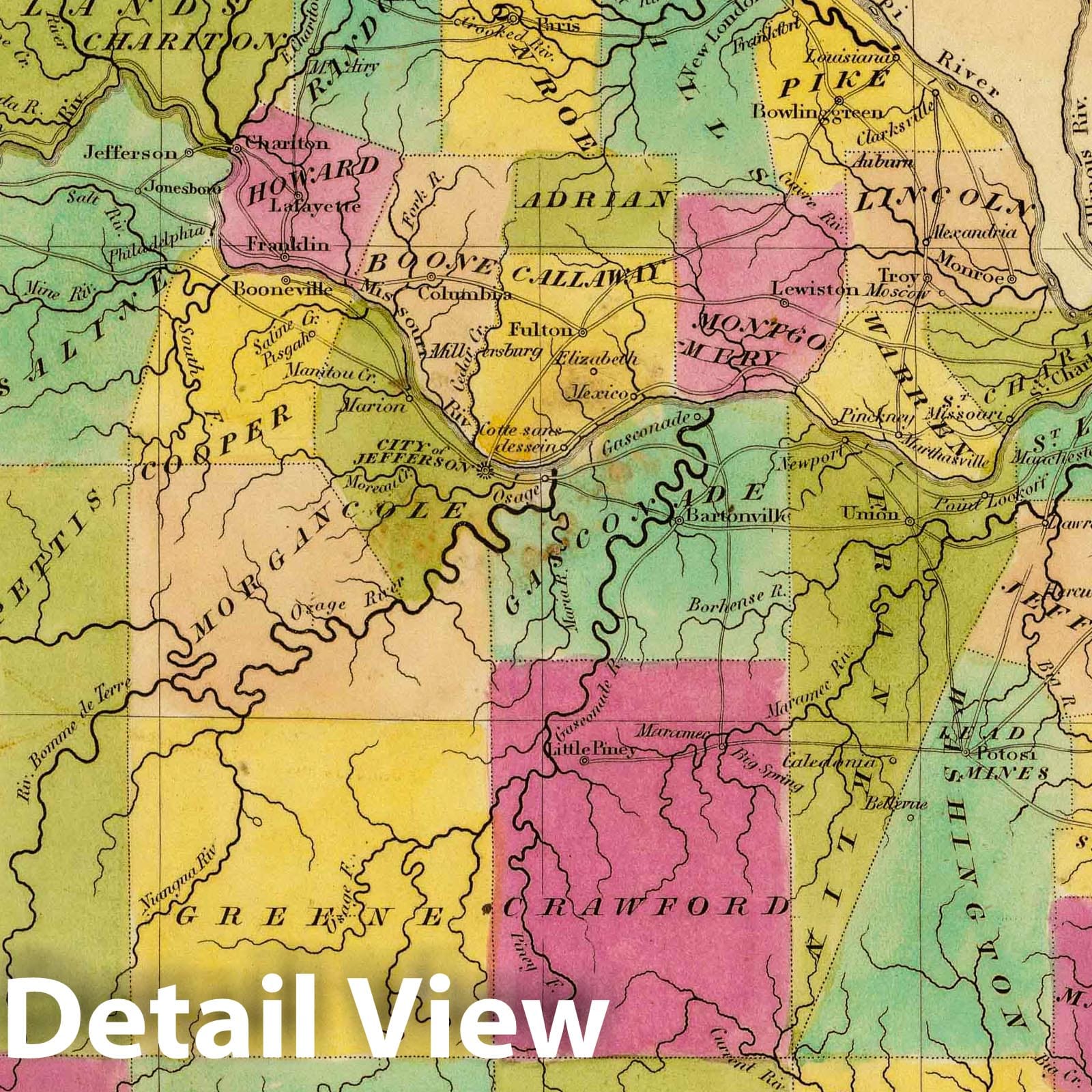 Historic Map : 1840 Missouri. - Vintage Wall Art – Historic Pictoric