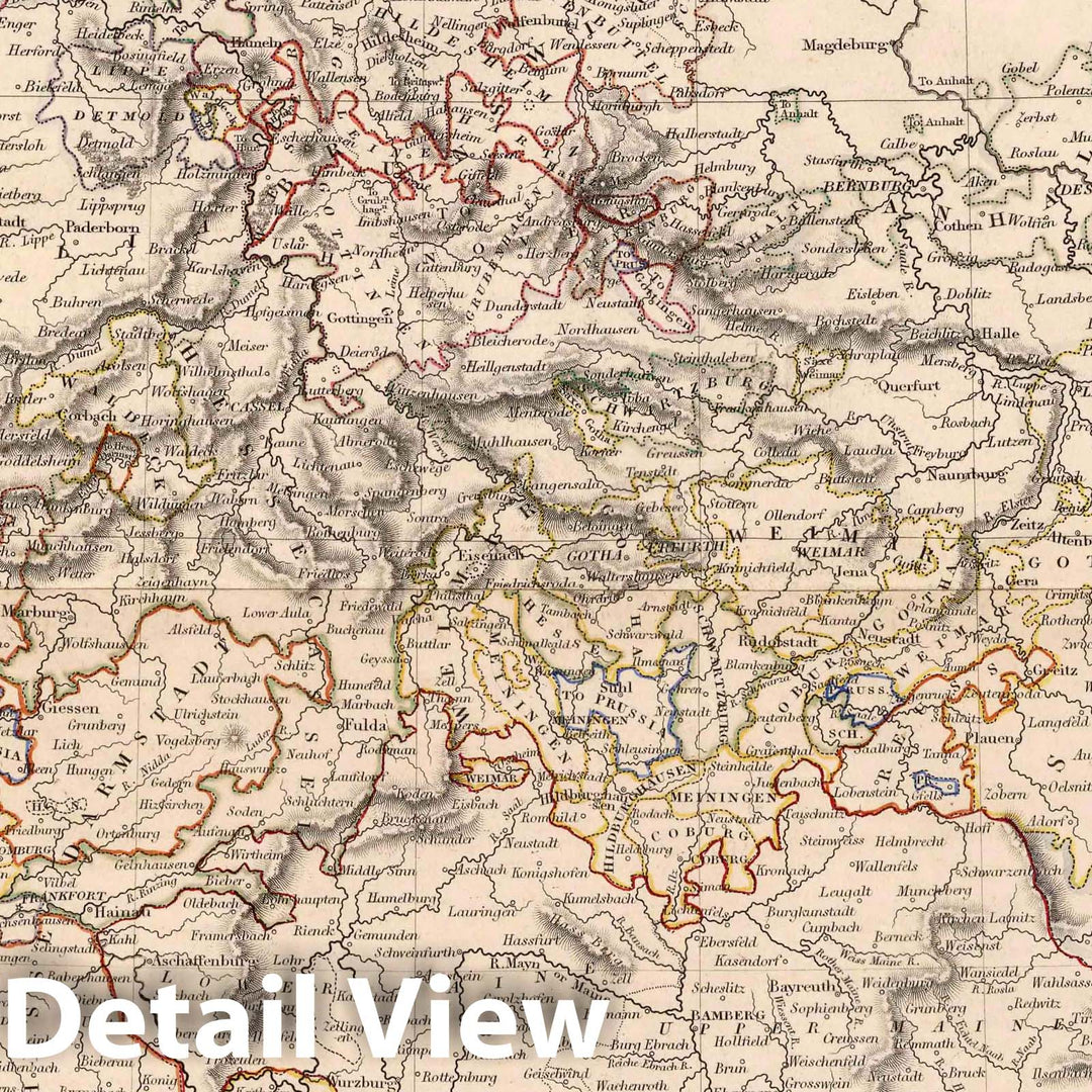 Historic Map : 1841 Germany Part I. Germany Part II. - Vintage Wall Ar ...