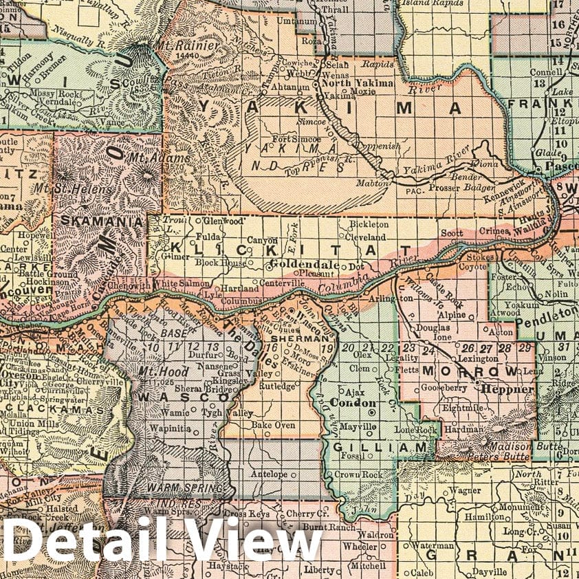 Historic Map : 1891 Map of Washington and Oregon. 100 - Vintage Wall A ...