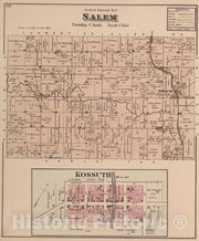 Historic Map : 1880 Salem Township, Auglaize County, Ohio. Kossuth ...