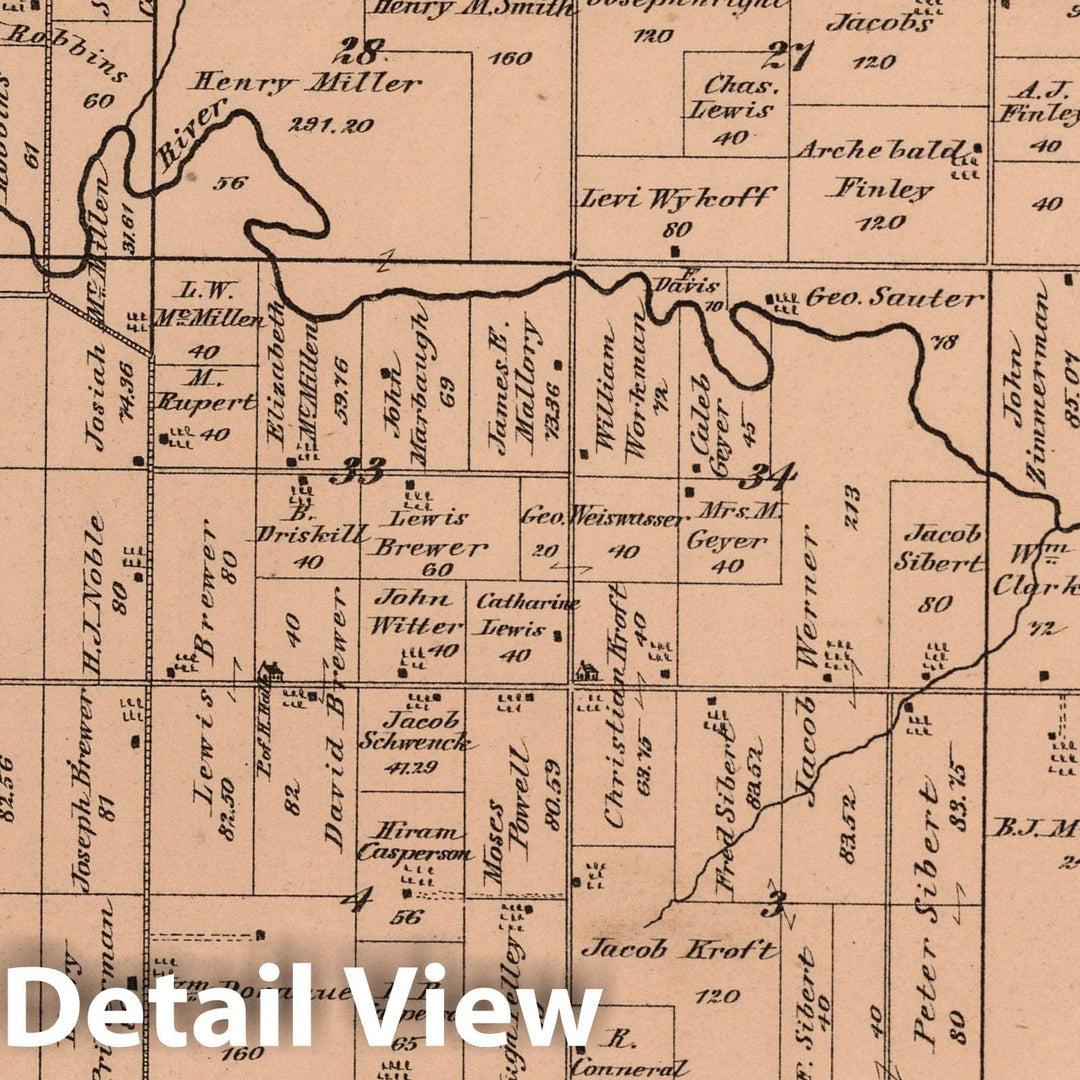 Historic Map : 1880 Salem Township, Auglaize County, Ohio. Kossuth ...