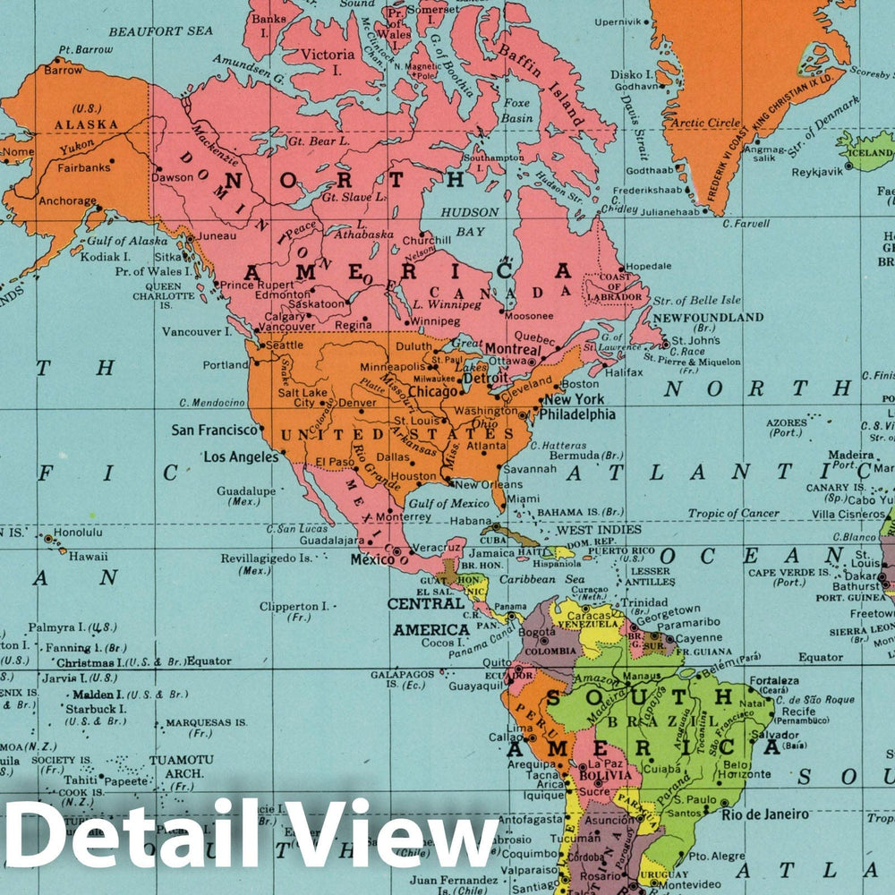 Historic Map : 1948 World. - Vintage Wall Art – Historic Pictoric