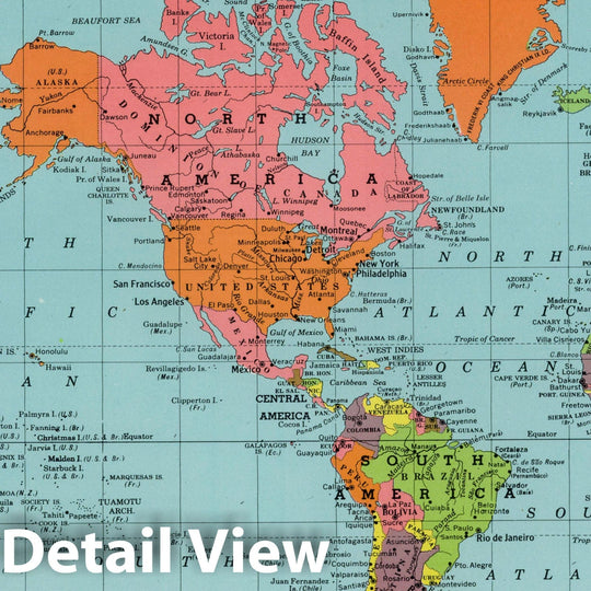 Historic Map : 1948 World. - Vintage Wall Art – Historic Pictoric