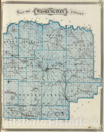 Historic Map : 1876 Map of Washington County. v2 - Vintage Wall Art ...
