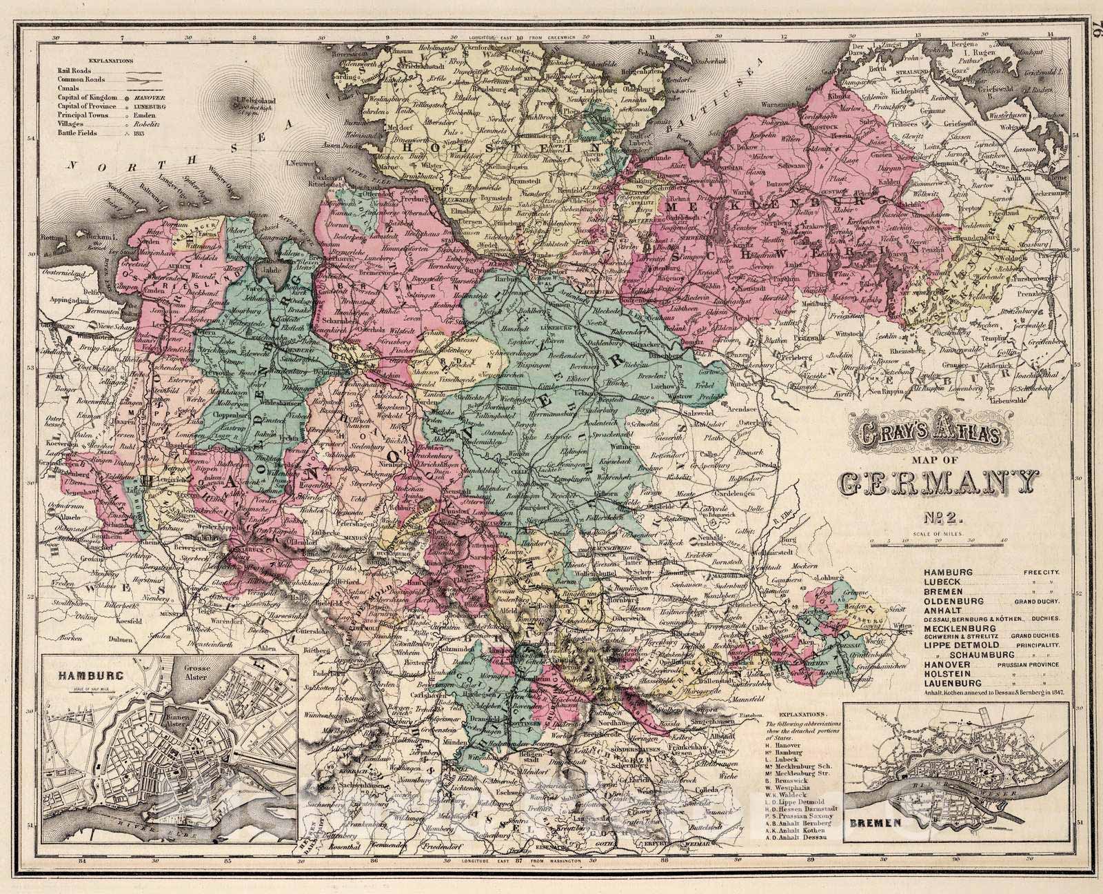 Historic Map : 1873 Germany No. 2. - Vintage Wall Art – Historic Pictoric