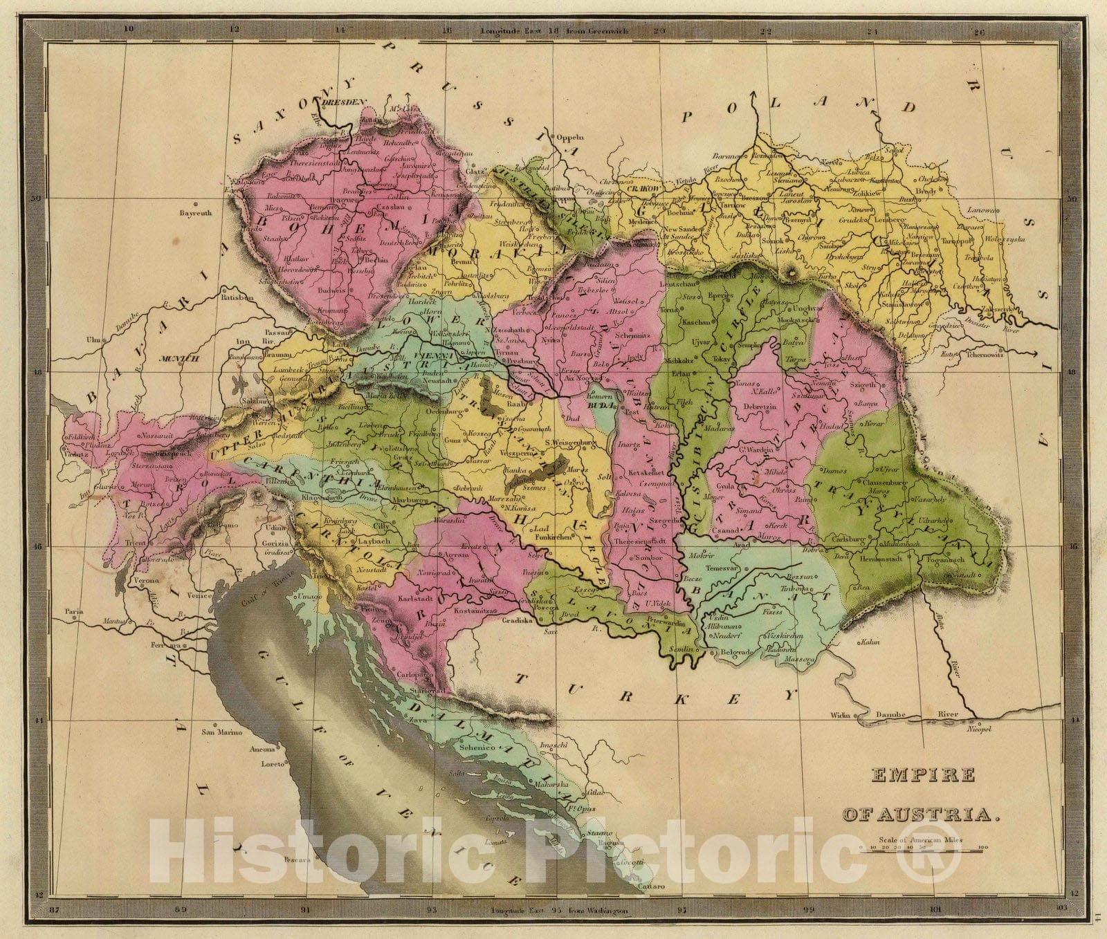 Historic Map : 1840 Empire of Austria : Vintage Wall Art – Historic ...