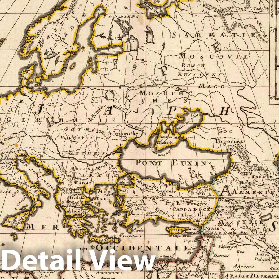 Historic Map : 1707 Land Inhabited by the Descendants of the Three Son ...