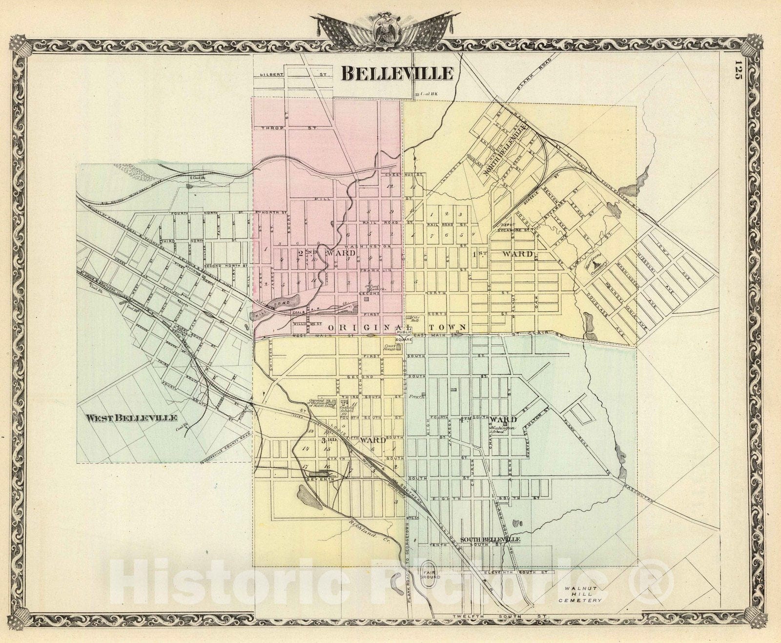 Historic Map : 1876 Belleville. - Vintage Wall Art – Historic Pictoric