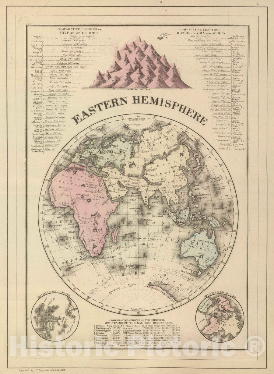 Historic Map : 1884 Eastern Hemisphere. - Vintage Wall Art – Historic ...