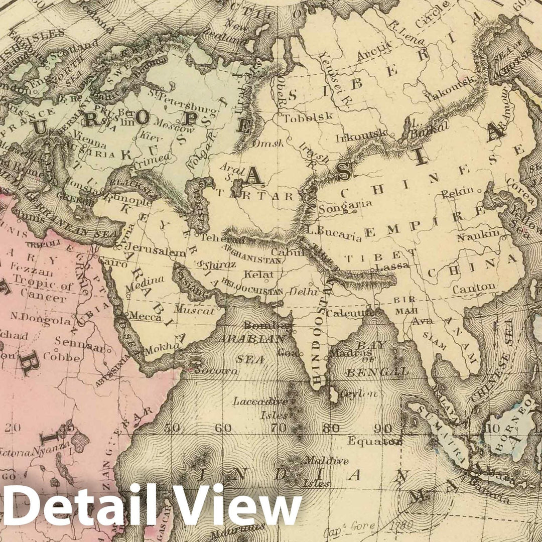 Historic Map : 1884 Eastern Hemisphere. - Vintage Wall Art – Historic ...